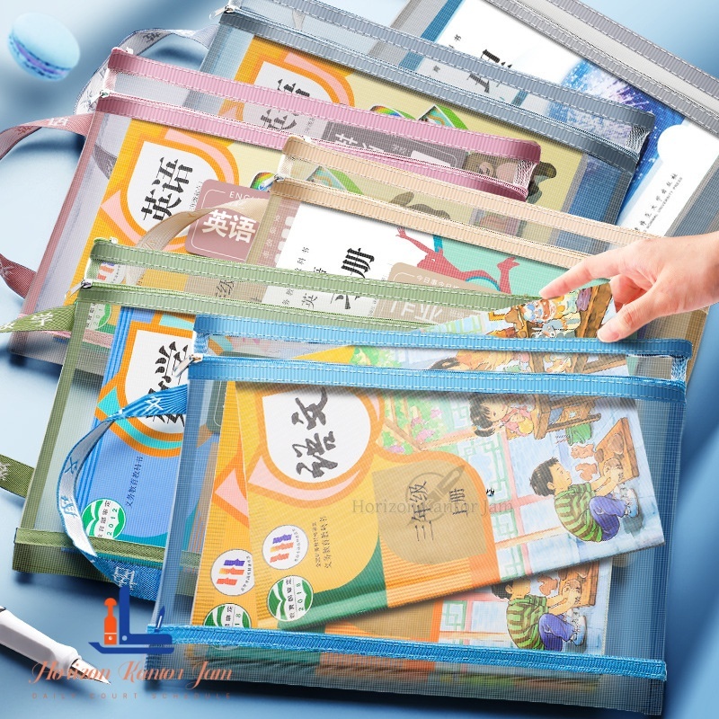 Jual Tas Buku Dan Alat Tulis A4 Folder A4 Dua Resleting Jaring Mesh ...