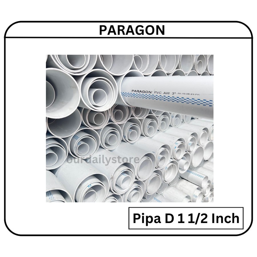 Jual Pipa Pralon PVC Air Bersih Paragon D 1 1/2 Inch 1 Batang 4 Meter ...