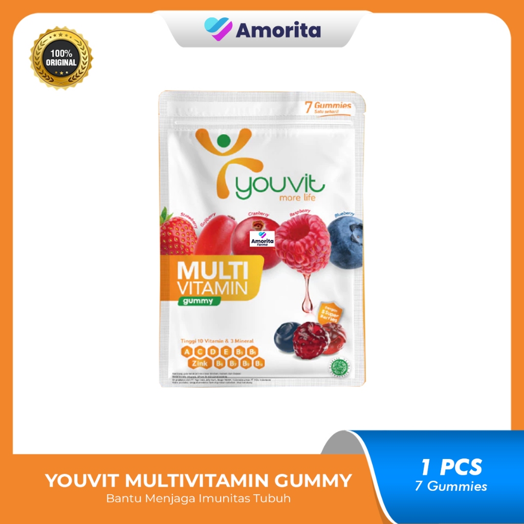 Jual Youvit Multivitamin Dewasa 7 Gummies - Vitamin C, Vitamin D, Zink & Superberries | Shopee ...
