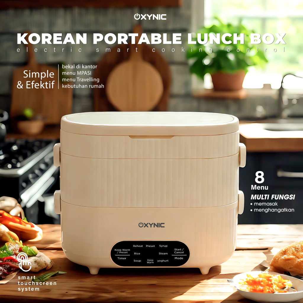 Jual OXYNIC Lunch Box Electric Kotak Bekal canggih touchscreen 2 liter ...
