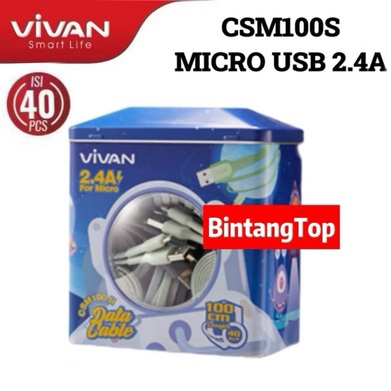 Jual VIVAN CSM100B , CSC100B , CSL100B / Kabel data Vivan fast charger ...