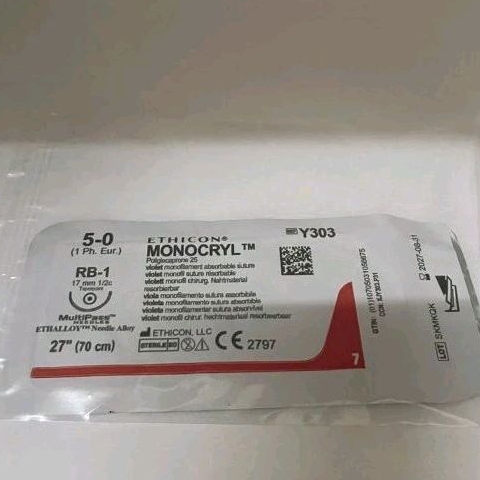 Jual monocryl 5/0 Taperpoint Y303 (monofilament absorbable) | Shopee ...