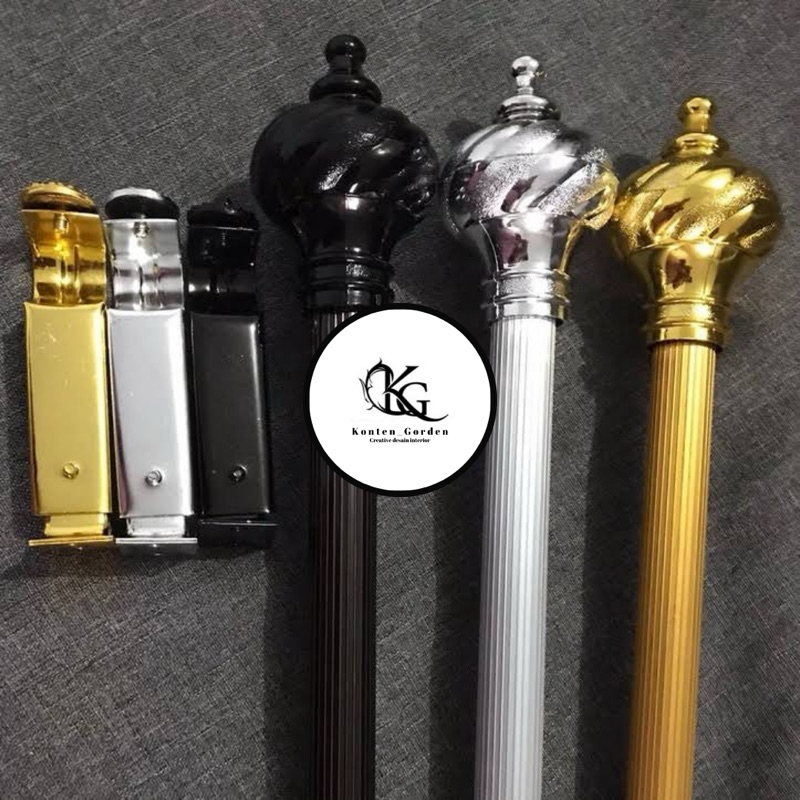 Jual Batang Gorden Besi Aluminium Fullset Lengkap Minimalis Tiang ...