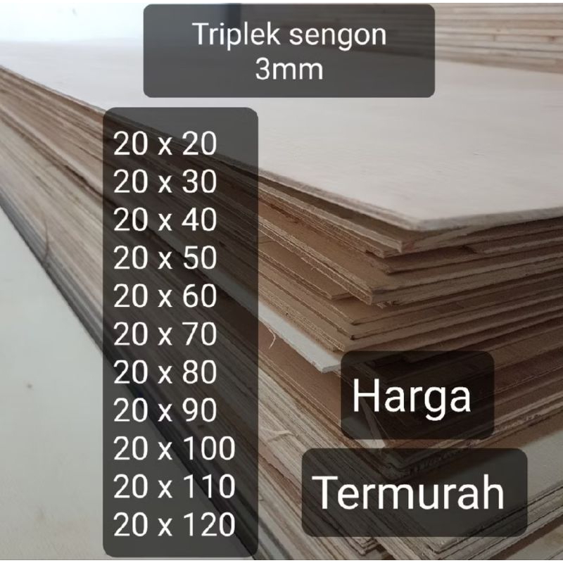 Jual Triplek Sengon 3 MM Plywood Multiplek halus 2 sisi | Shopee Indonesia