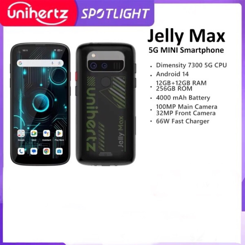 Jual Unihertz Jelly Max Smarphone Dimensity 7300 CPU 4000 mAh 5G Android 14 NFC | Shopee Indonesia