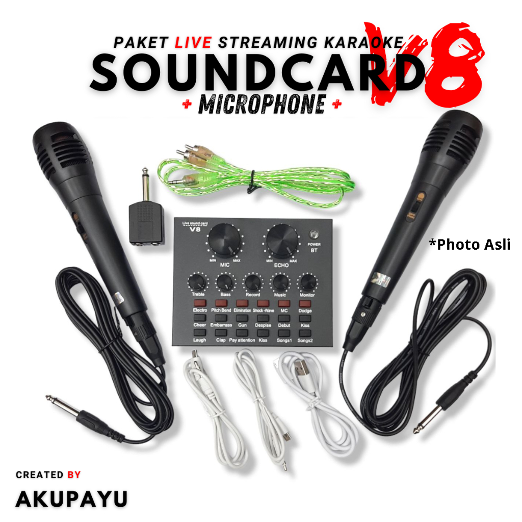 Jual Soundcard V8 Bluetooth Audio External Mixer Sound Card Live ...