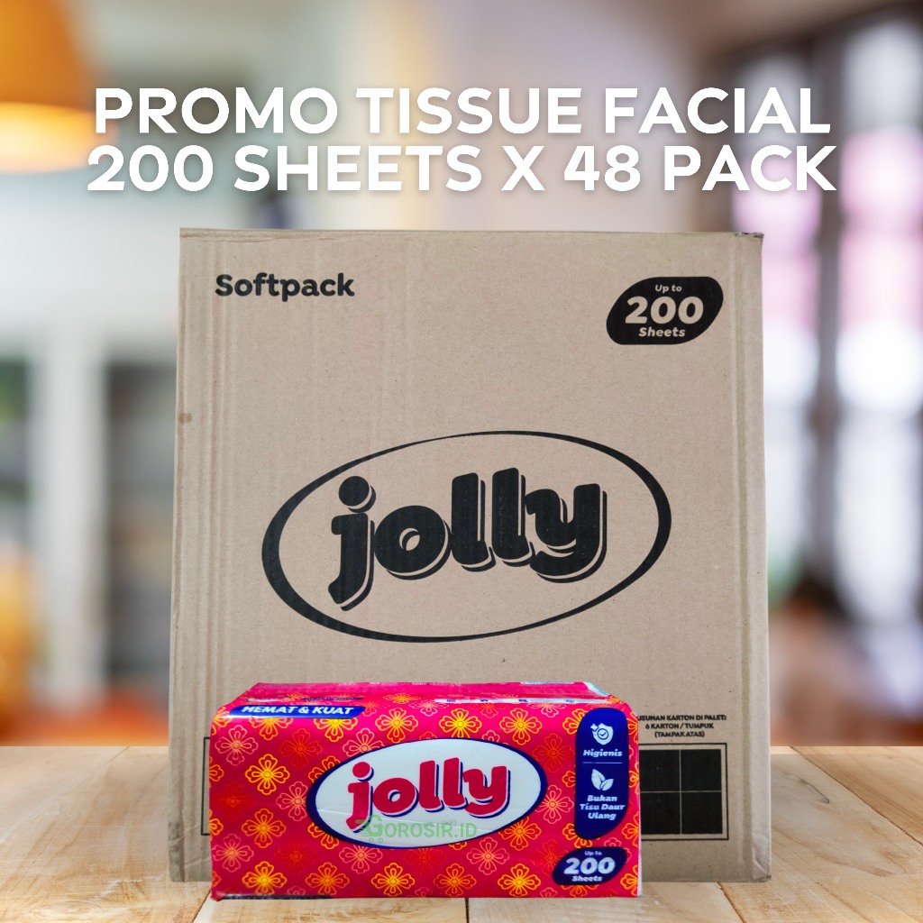 Jual promo tissue facial jolly 200 sheets 1 carton isi 48 pcs | Shopee ...
