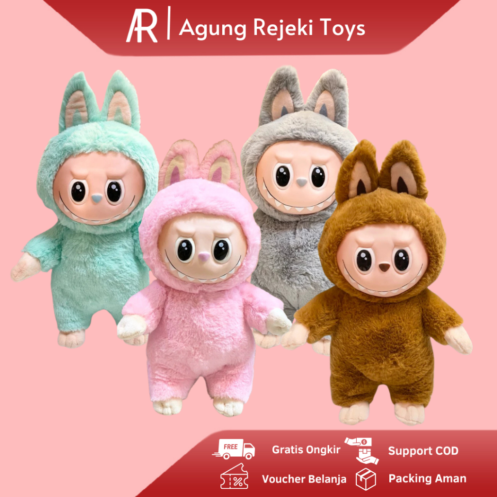 Jual Boneka Labubu Viral Muka Karet Silikon Halus Lembut Labubu Monster ...