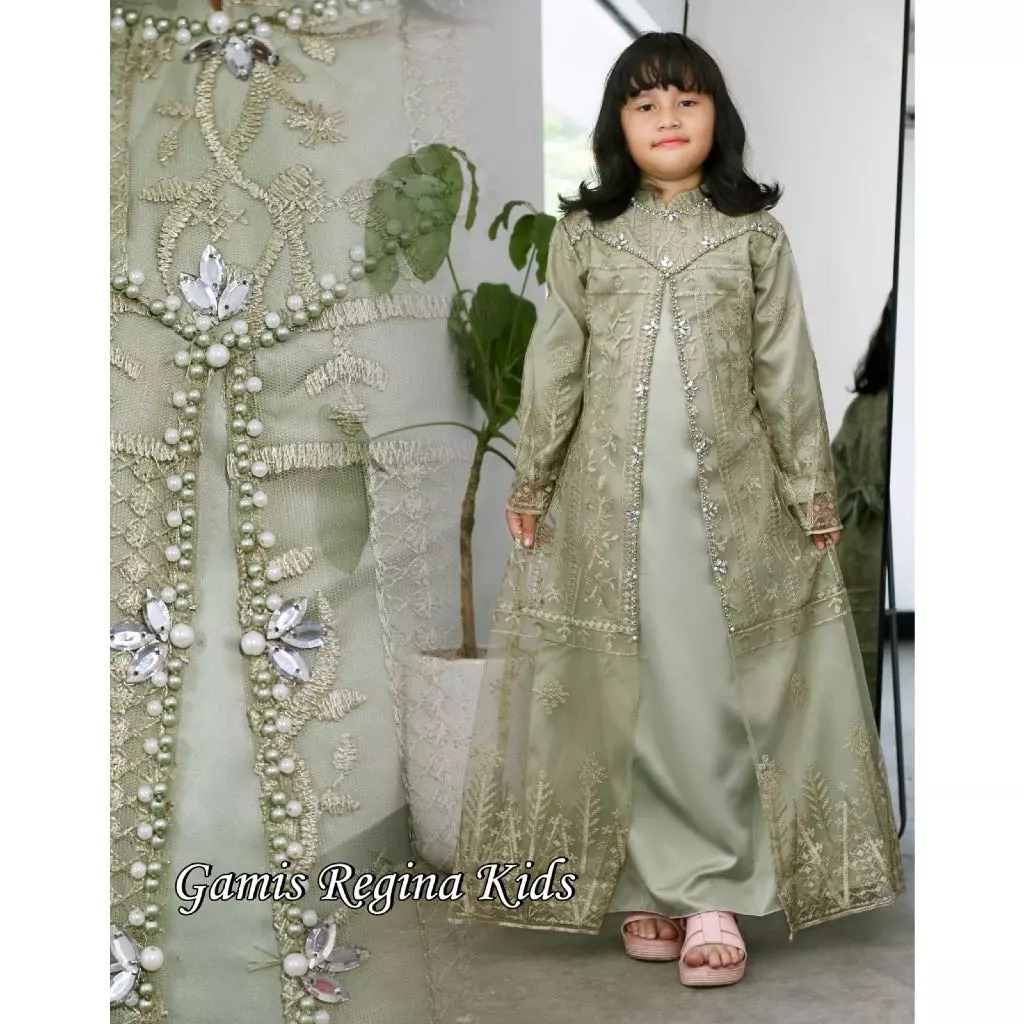 Jual Gamis Anak Perempuan Regina Set BO Bahan Kain Satin Velvet Mix ...