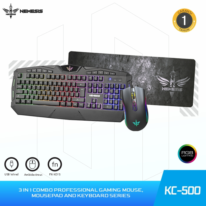 Jual Keyboard Gaming RGB Combo 3 in 1 NYK Nemesis BASILLISK KC-500 ...