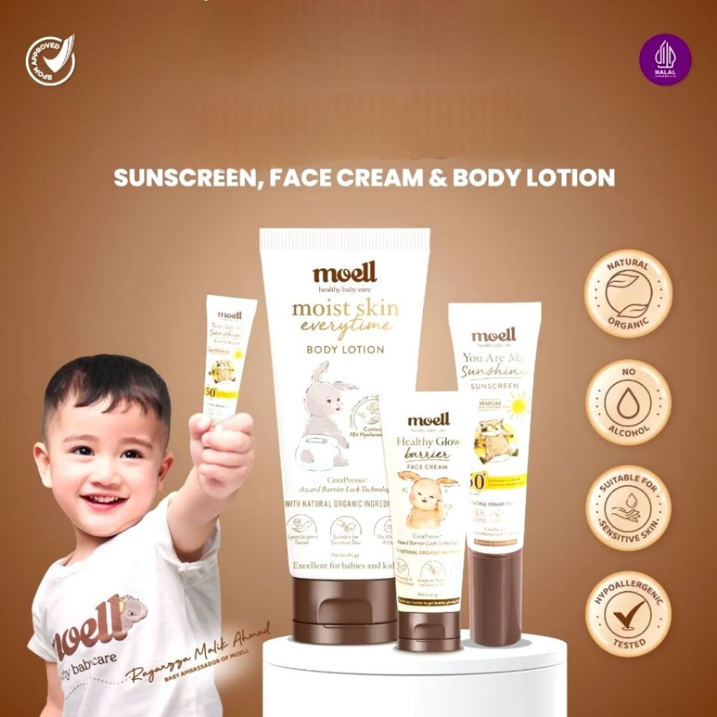 Jual Moell Skin Protection - Face Cream 40gr & Physical Sunscreen 30gr ...
