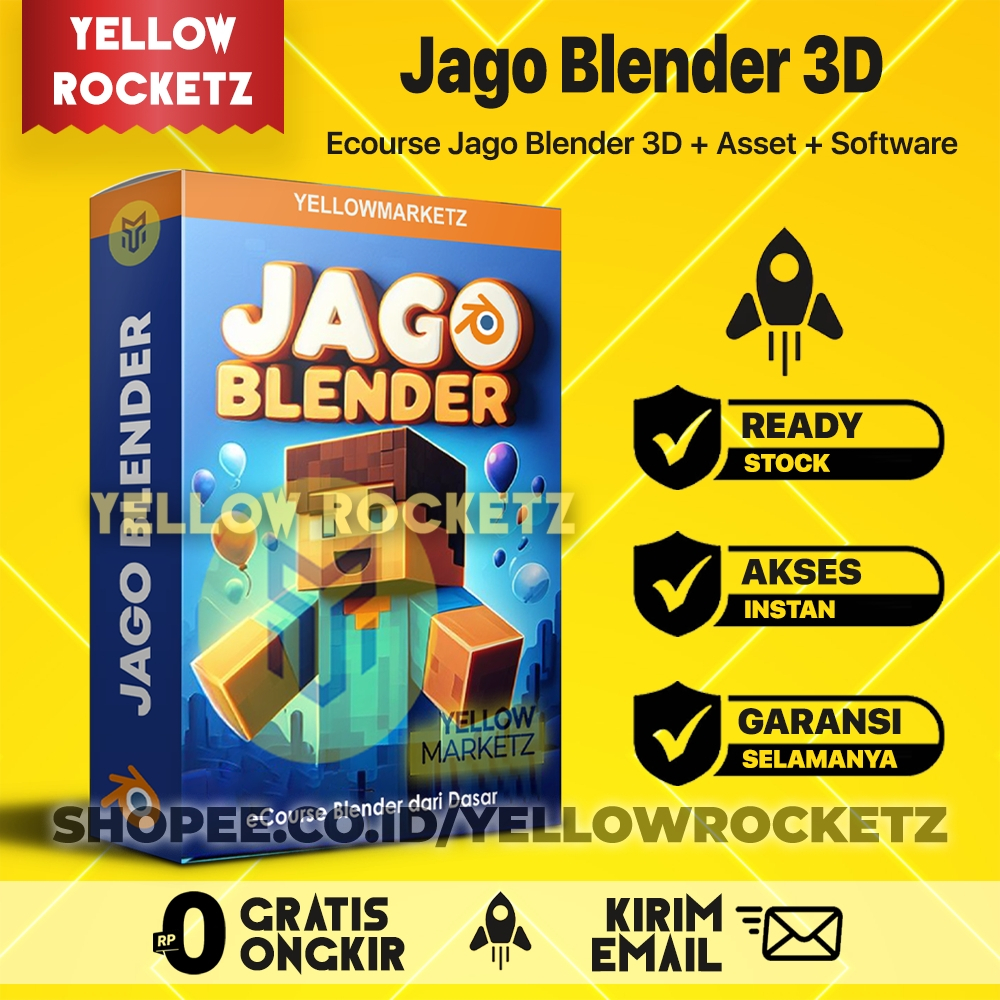 Jual BELAJAR BLENDER 3D Dari Nol sampai JAGO - Ecourse Blender dari Basic Hingga Mahir - Materi ...