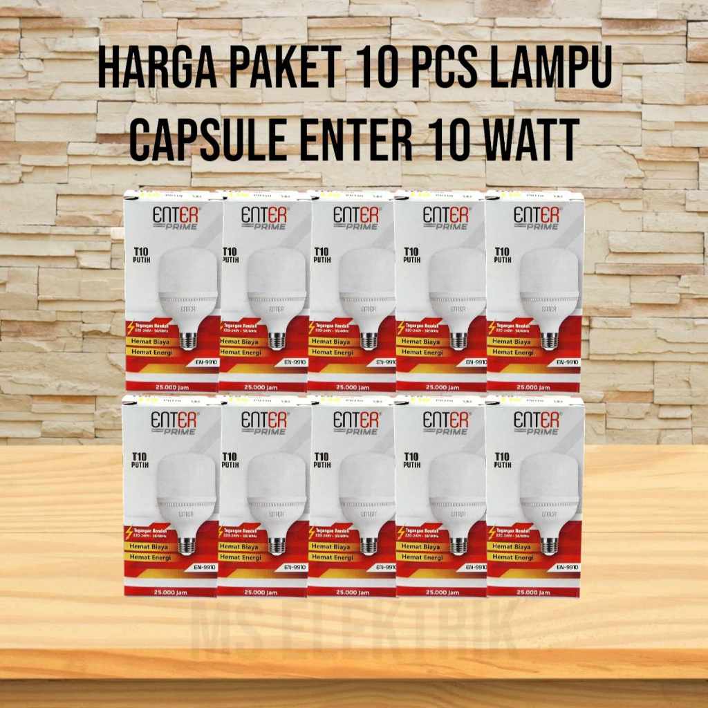 Jual ENTER Prime 10 Watt Lampu LED Capsule Cahaya Putih Harga Paket Isi ...