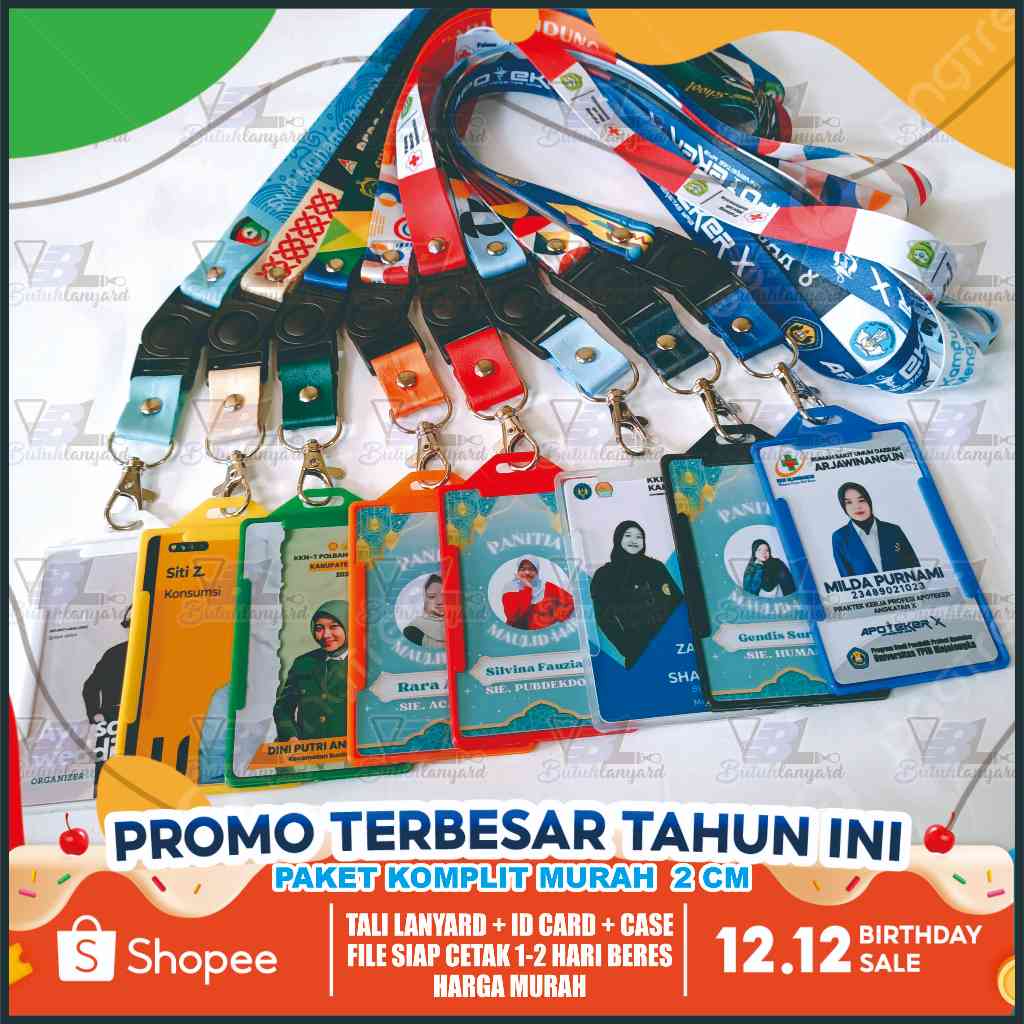 Jual PAKET TALI LANYARD ID CARD CUSTOME SATU PAKET/LANYARD ID CARD ...