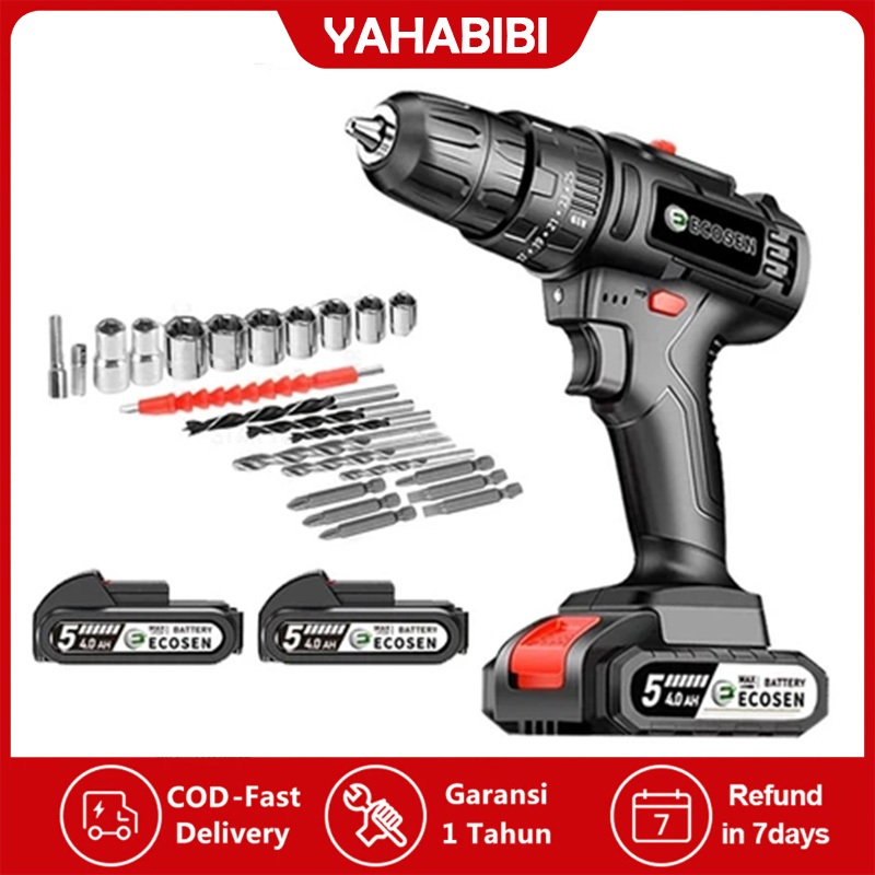 Jual YAHABIBI Bor Listrik Hitam 599VF 2 in 1 Gratis 24 Aksesori Bor bor ...