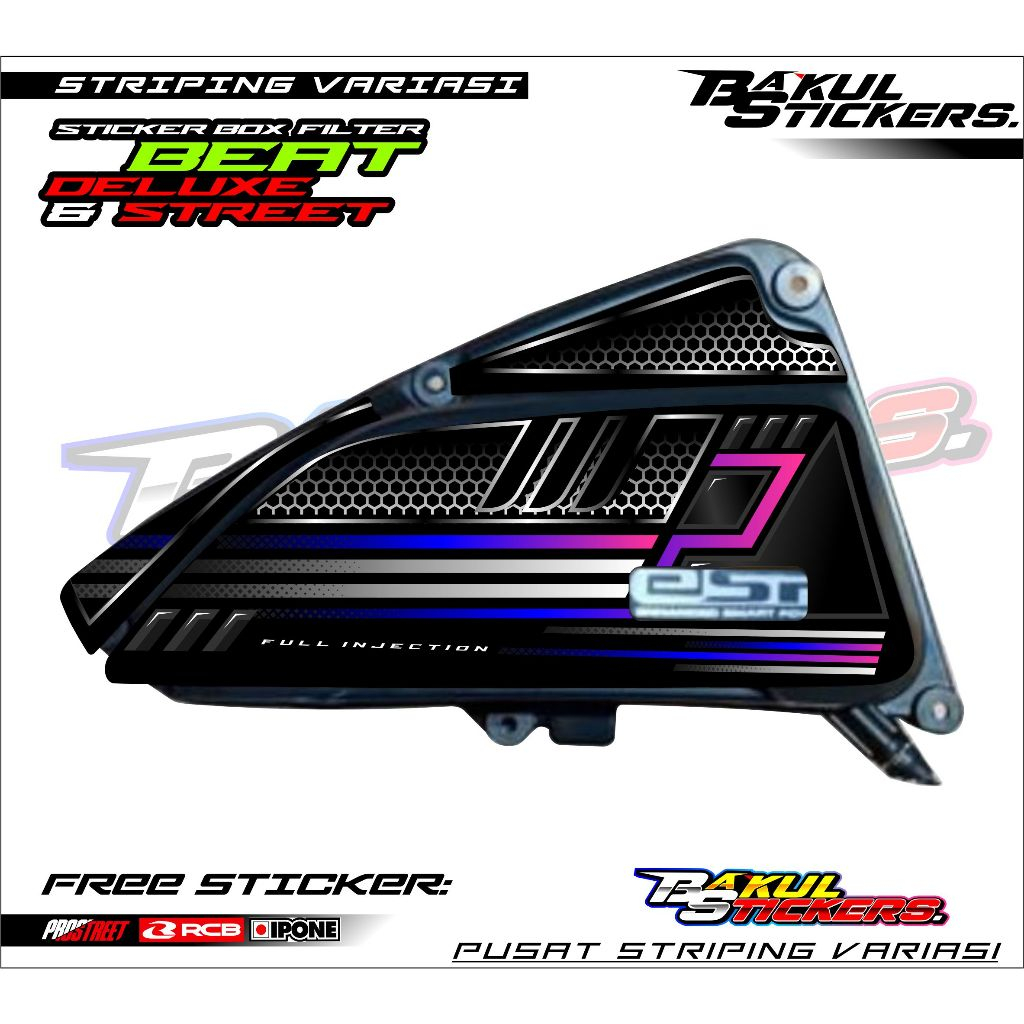 Jual STRIPING PELINDUNG BOX FILTER HONDA BEAT DELUXE - STREET / STICKER ...