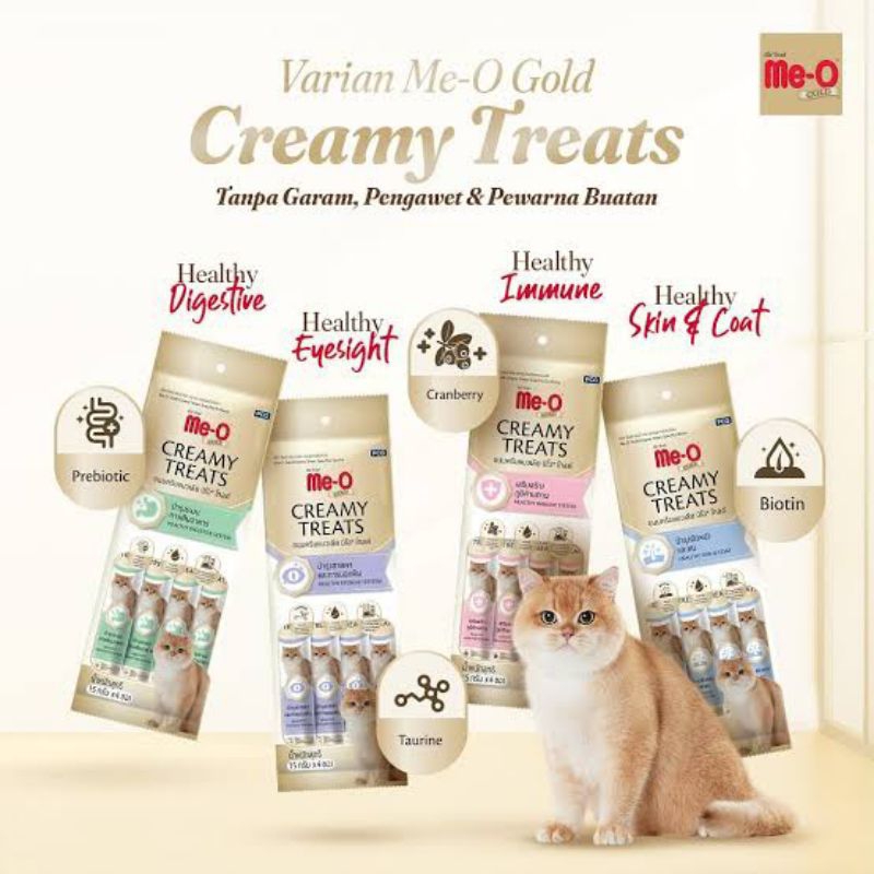 Jual Meo Gold Creamy Treats Cat Snack Makanan Kucing Premium | Shopee ...