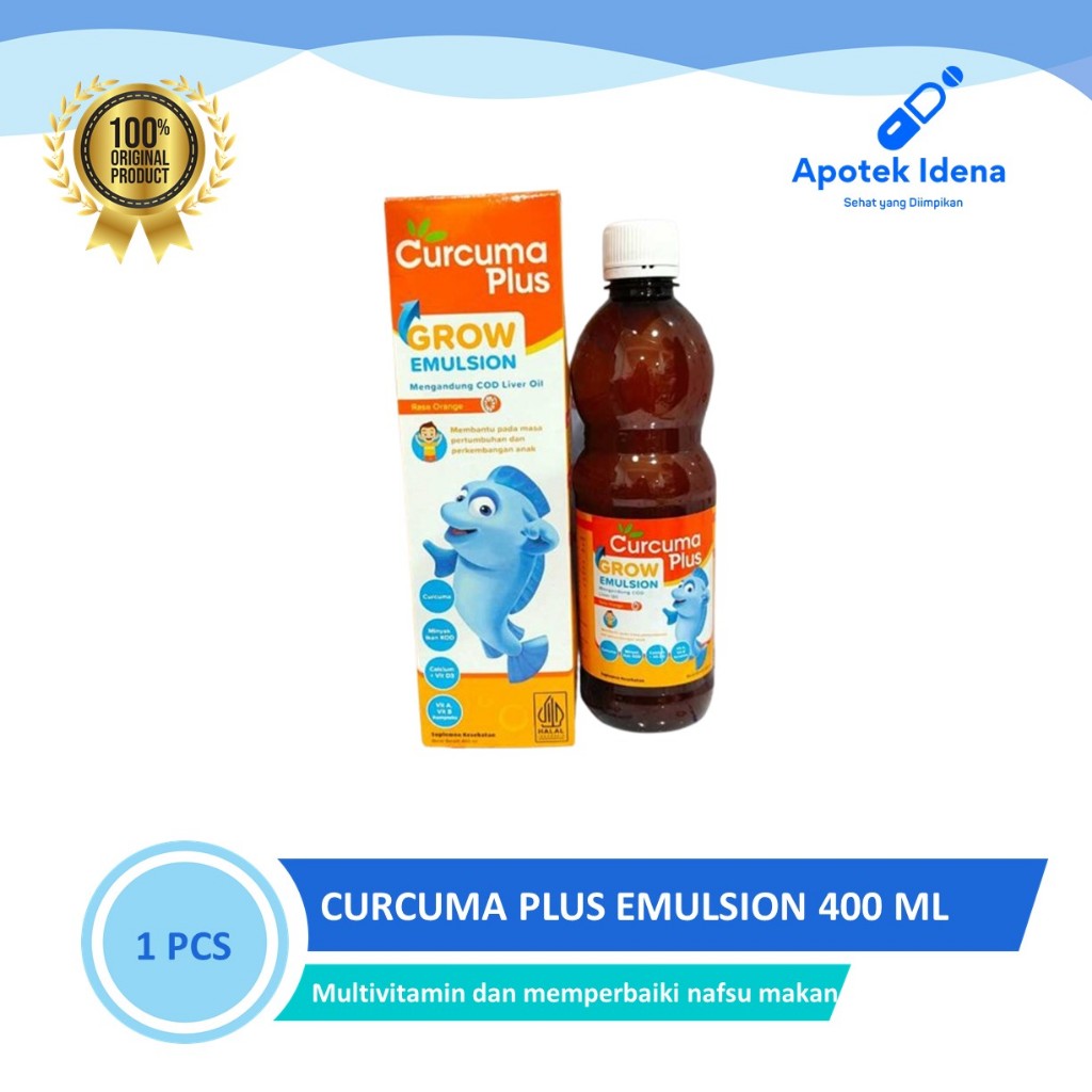 Jual CURCUMA PLUS GROW EMULSION SUPLEMEN MAKANAN RASA JERUK 400ML ...