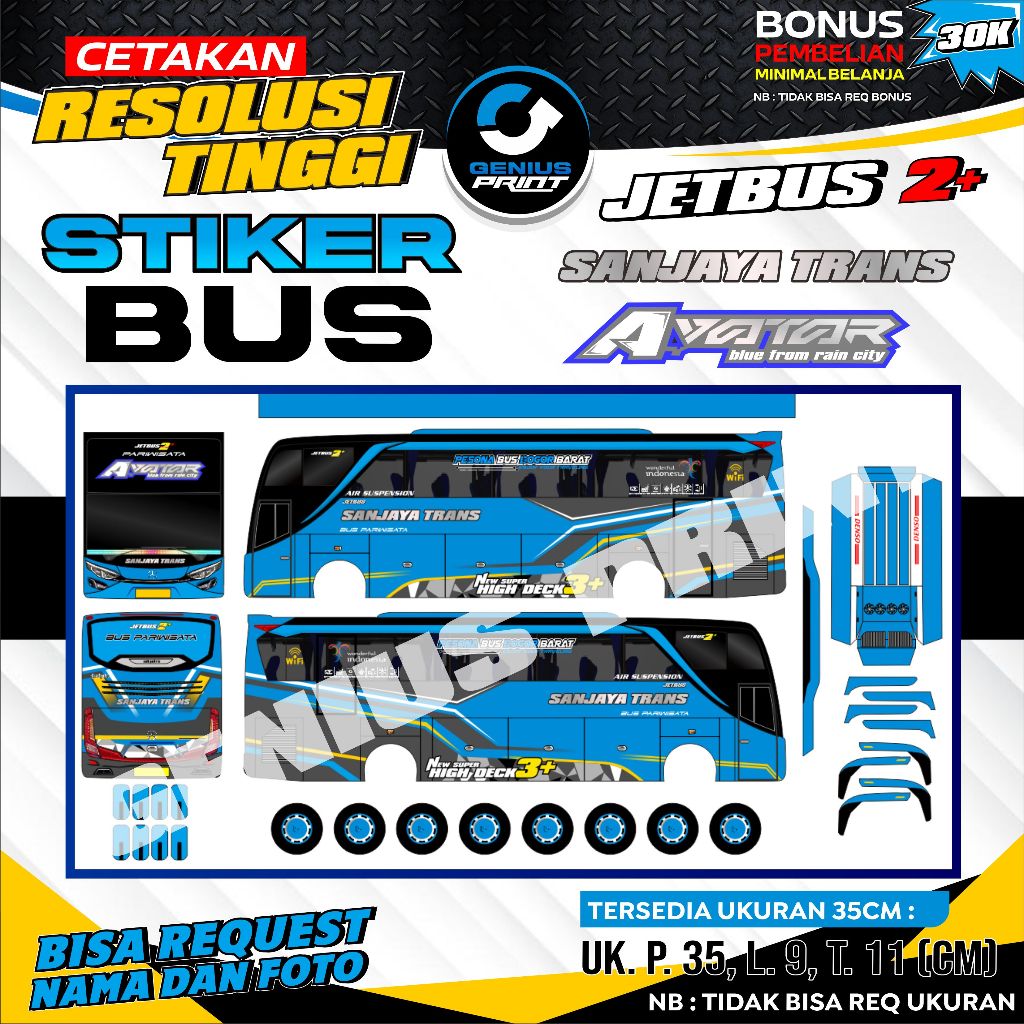 Jual STIKER MINIATUR BUS JETBUS 2+ LIVERY BRIS TRANS | EKA PERSADA ...