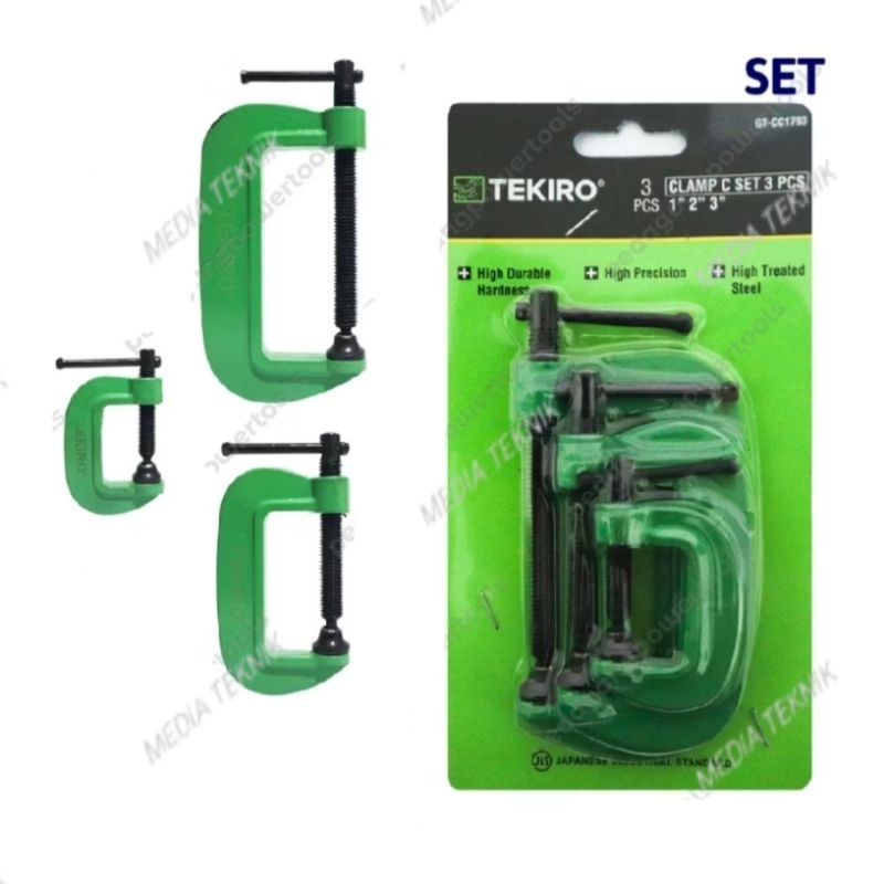 Jual Klem C Tekiro Set 3 pcs Catok Clamp 1 2 3 Inch | Shopee Indonesia