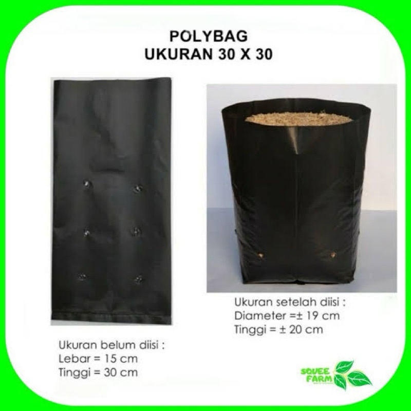 Jual Polibag Semai Tanaman Ukuran 30X30 Isi 100 Lembar / Polibag 30X30 ...