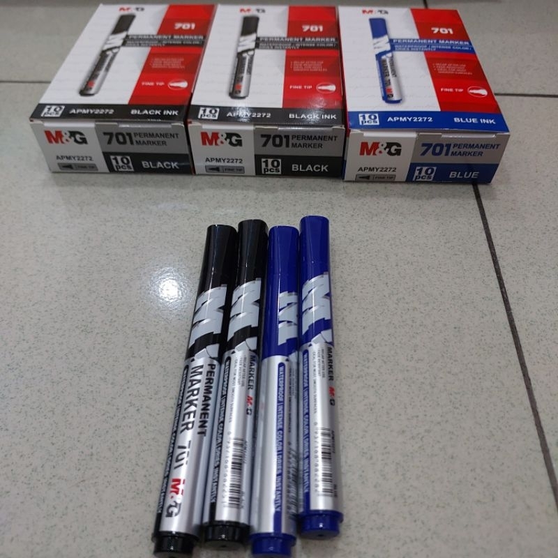 Jual Permanent Marker Waterproof Merk M&G Spidol Permanen | Shopee ...
