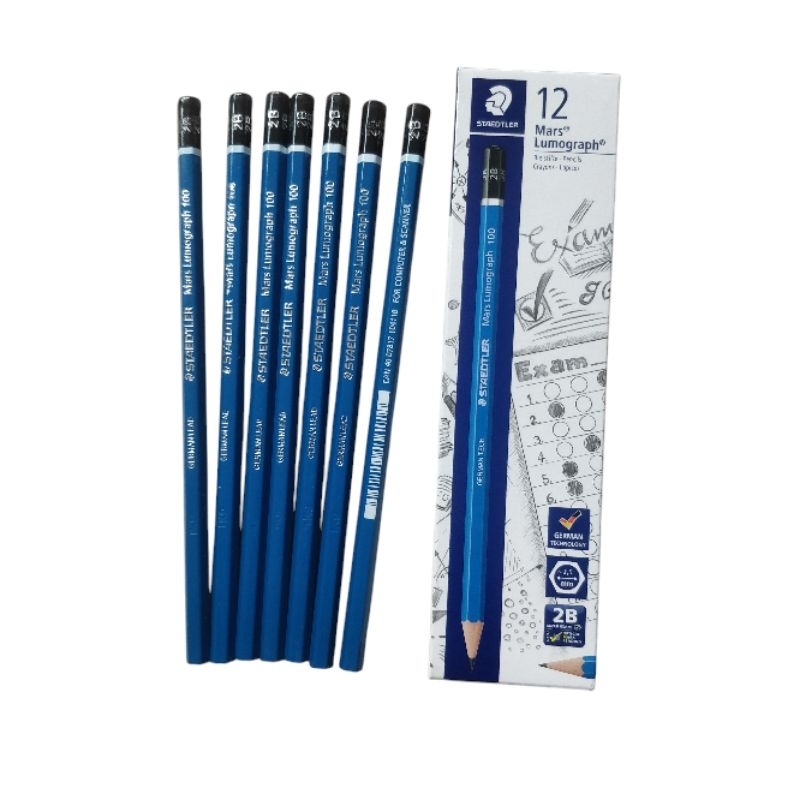 Jual Pensil Staedtler 2B / pensil 2B staedtler mars lumograph harga per PCS | Shopee Indonesia