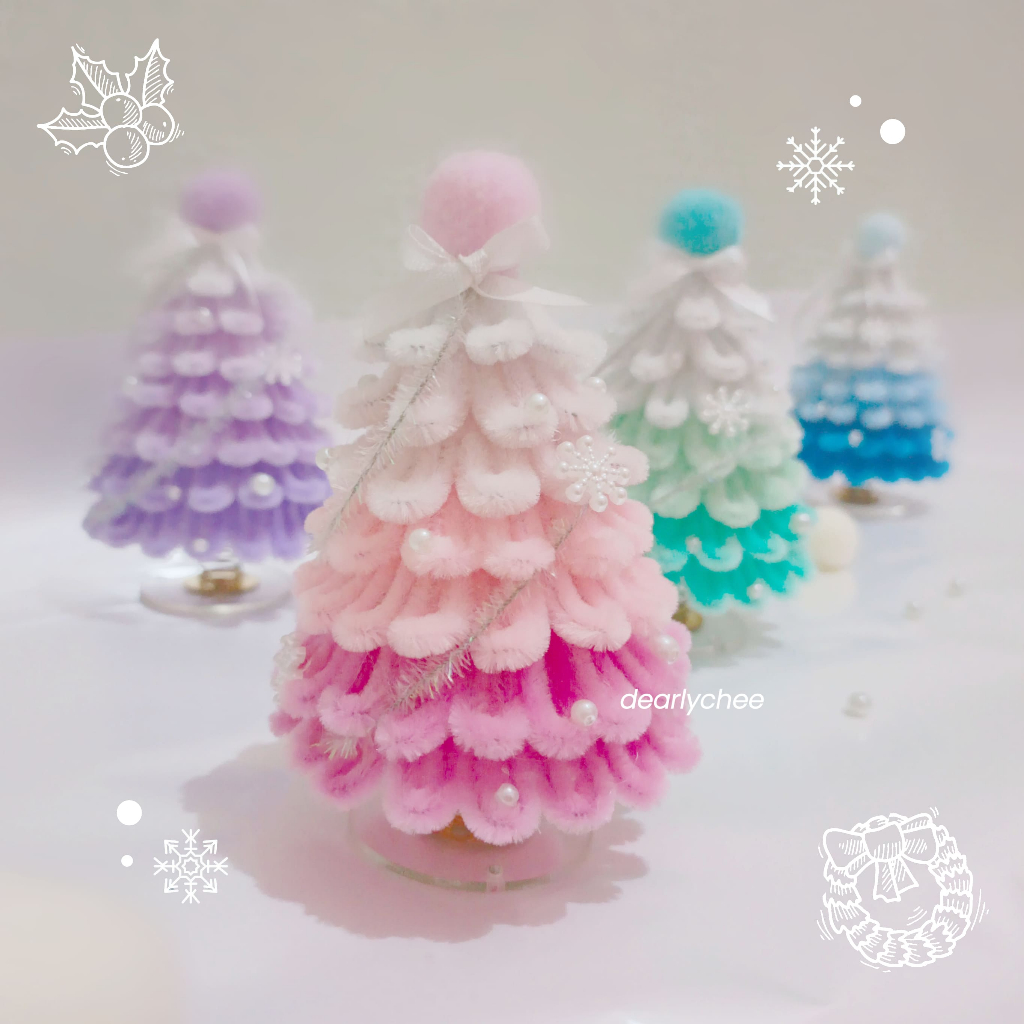 Jual Miniatur Pohon Natal Kawat Bulu Premium / Pohon Natal Mini / Pohon ...