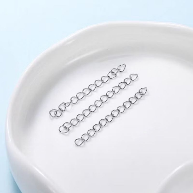 Jual 10pc rantai extension anti karat silver bahan DIY panjang 5cm ...