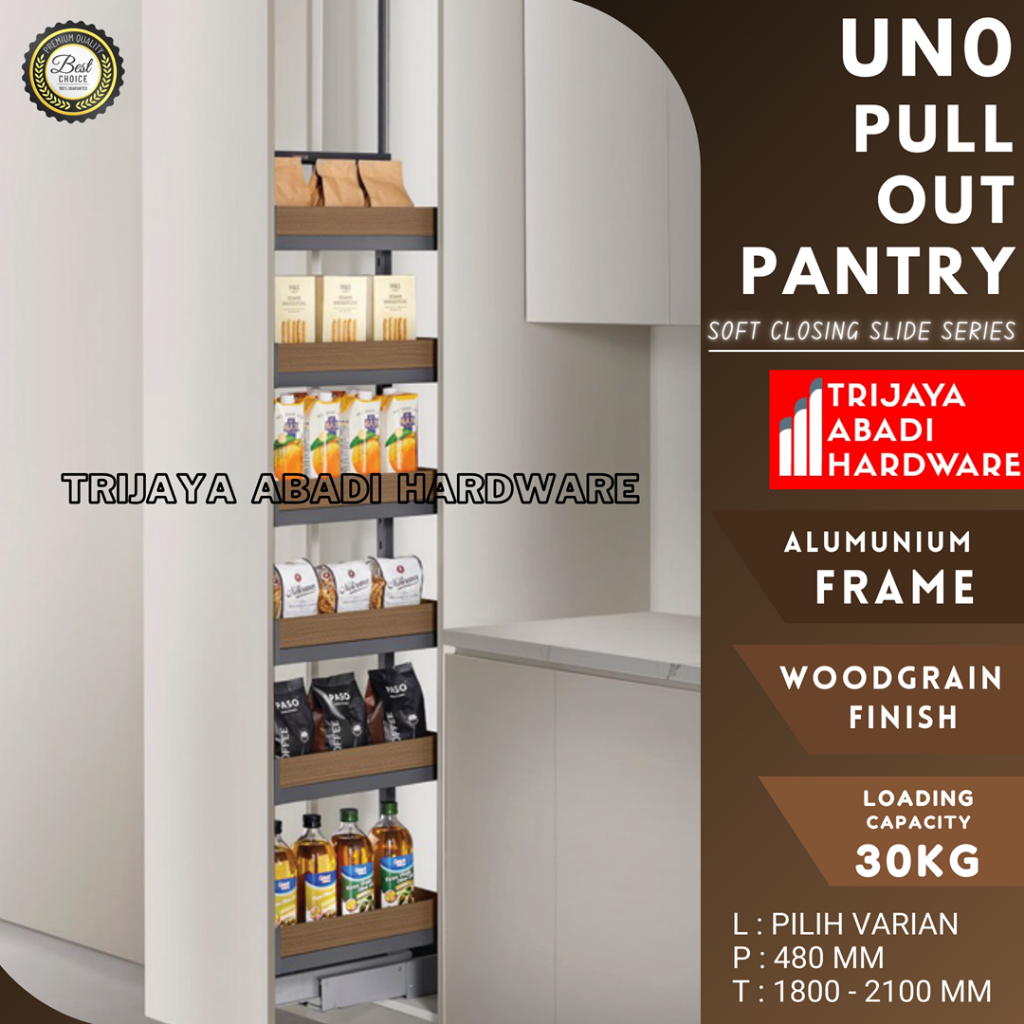 Jual Uno Pull Out Pantry Rak Kabinet Dapur Serbaguna Soft Closing Slide ...