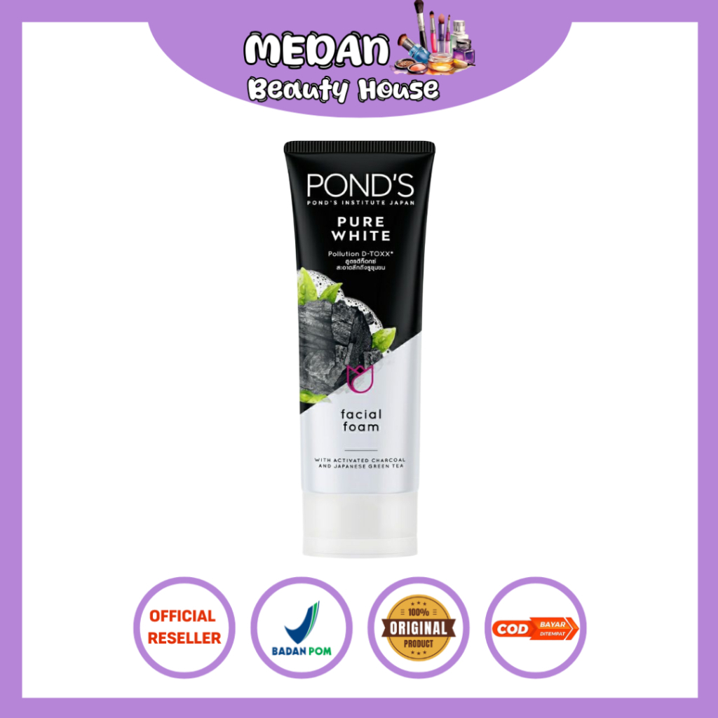 Jual Ponds Facial Wash Pure White Pollution D-toxx Charcoal (hitam ...