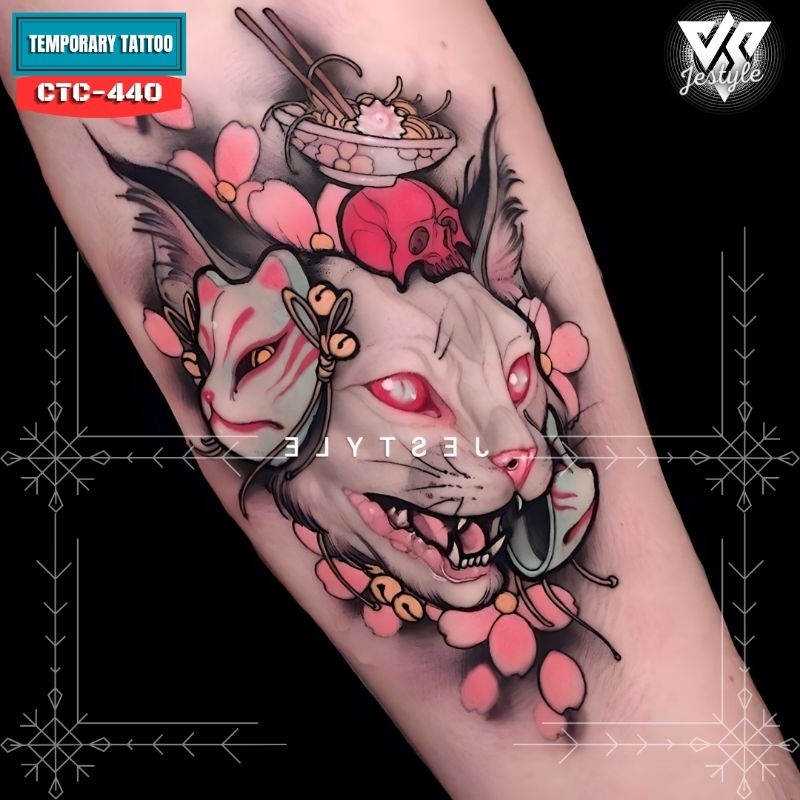 Jual [CTC-440] Tato Temporer Temporary Tattoo Kucing | Shopee Indonesia