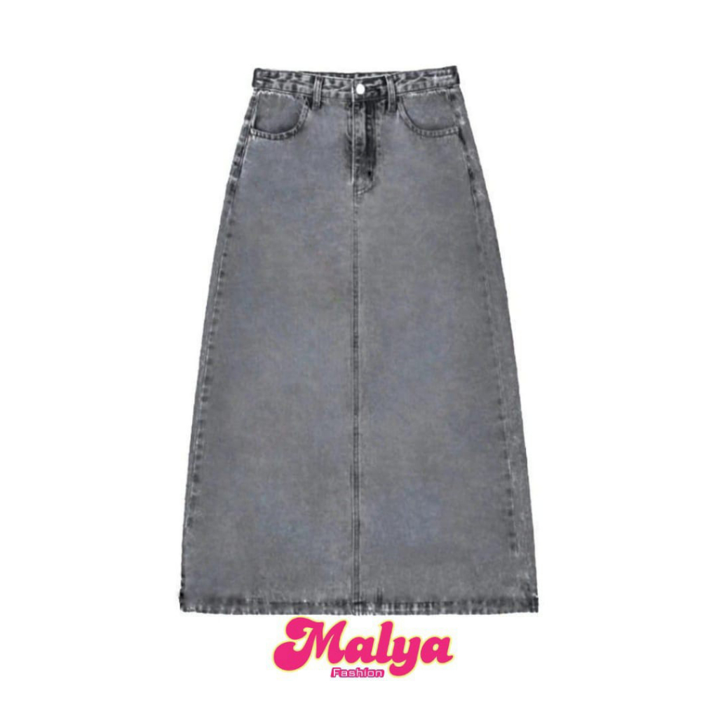 Jual Rok Jeans Highwaist A-Line Panjang 7/8 - Basic Skirt Jeans 780 ...