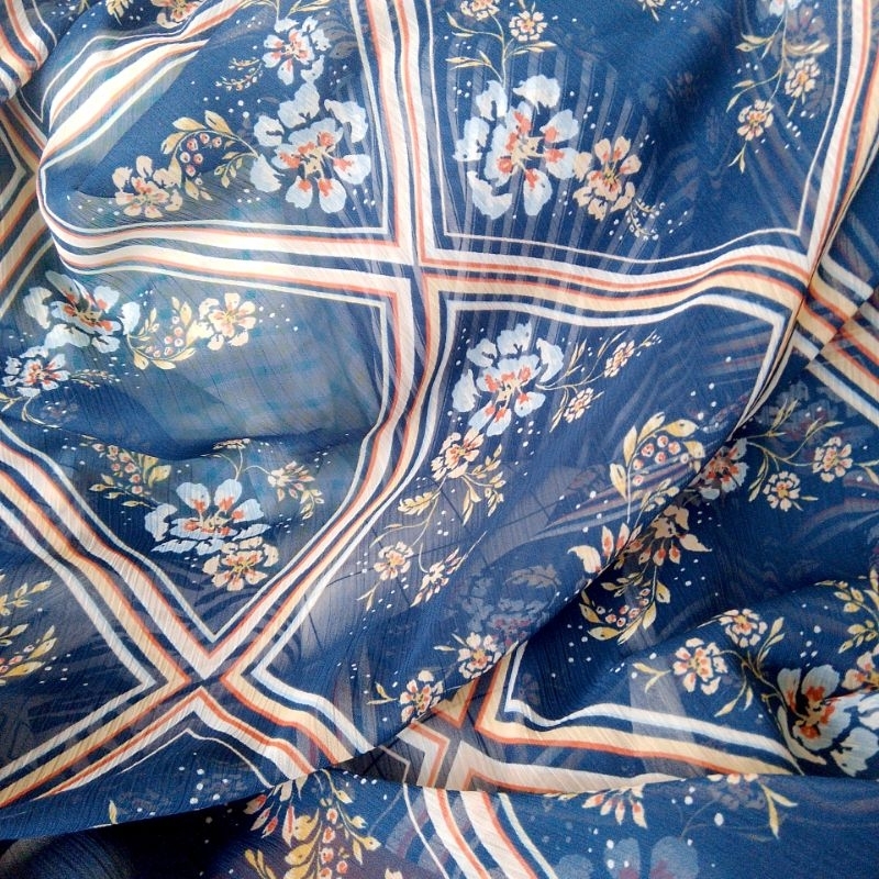 Jual kain sifon motif bunga import - kain sifon motif - kain ceruty ...