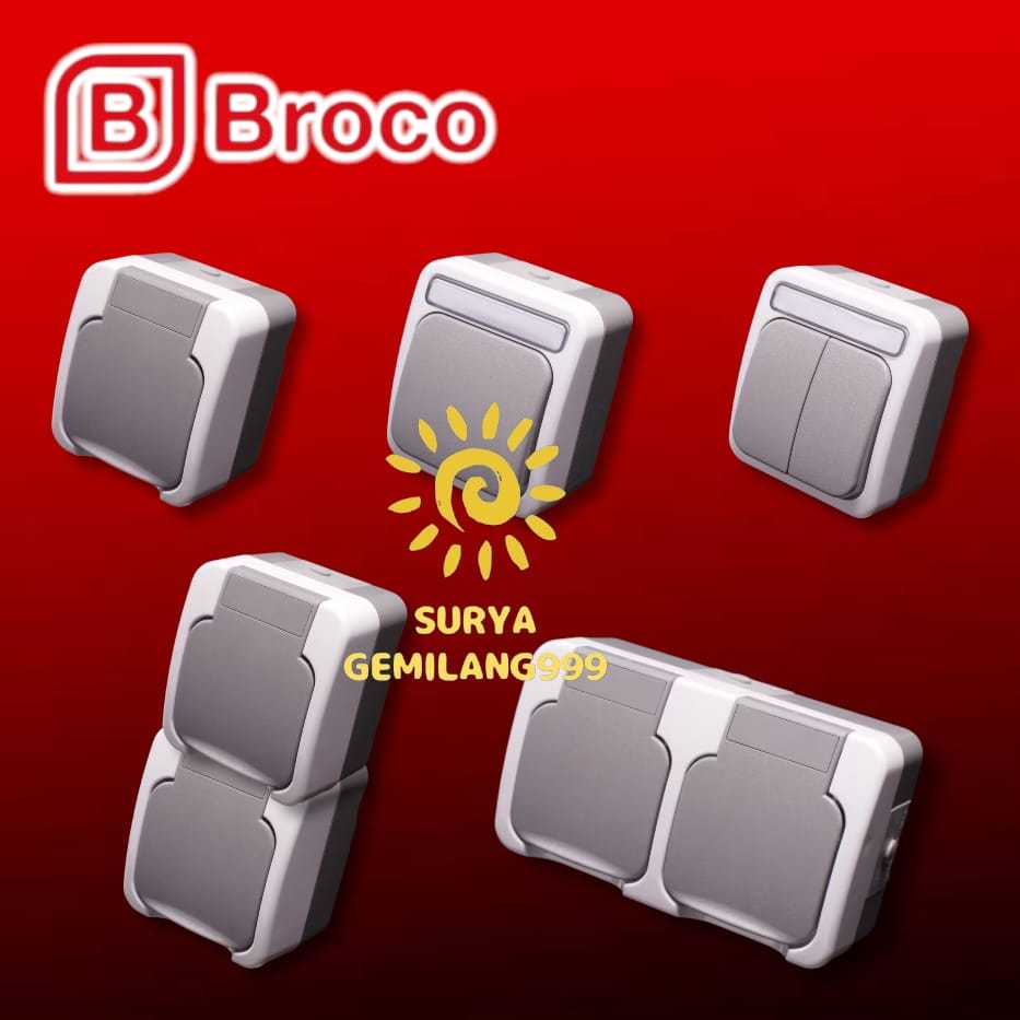 Jual BROCO Atlantic Saklar & Stop Kontak Waterproof Original SNI / Stop ...