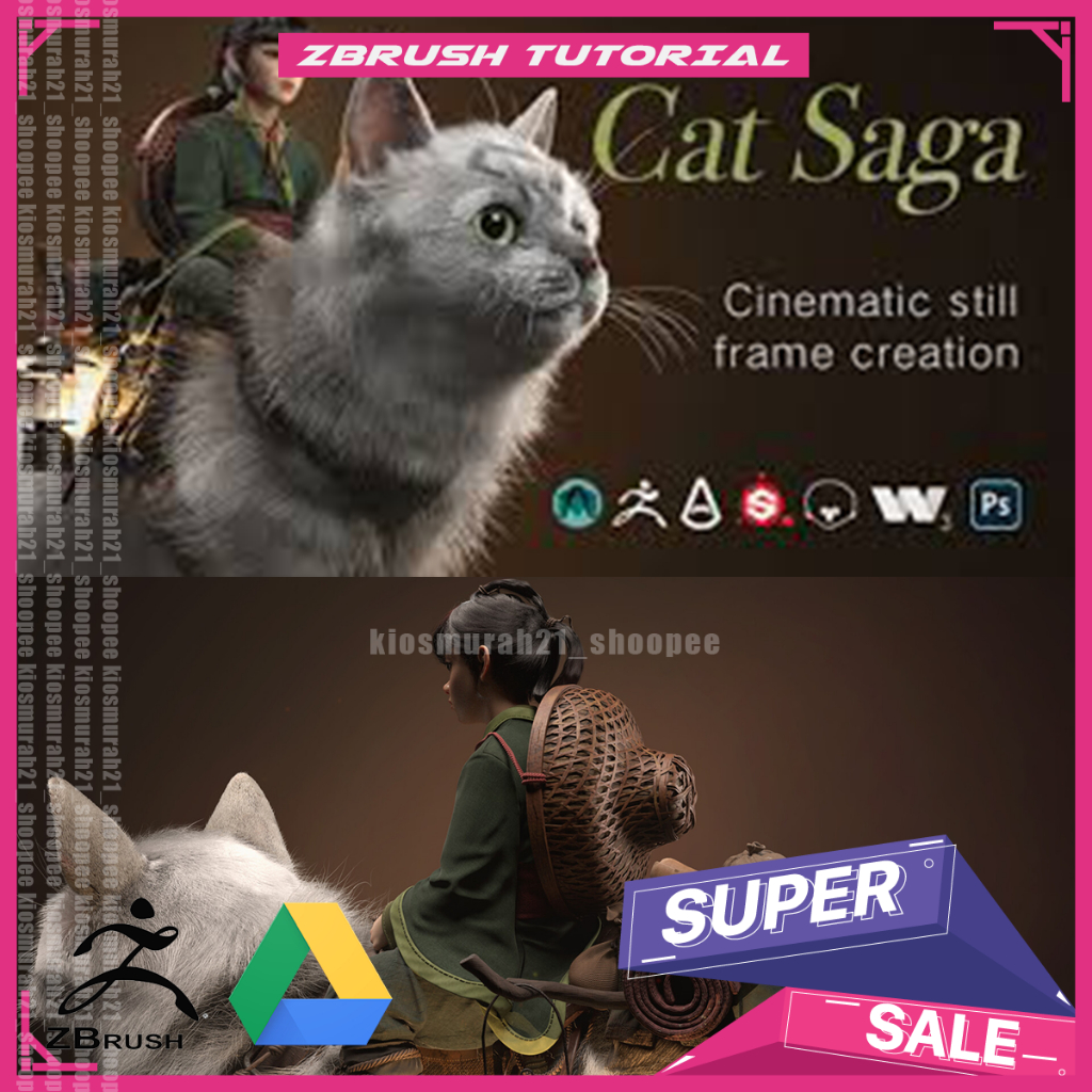 Jual Zbrush - Cat Saga create advanced 3D concept art model Zbrush Pro ...