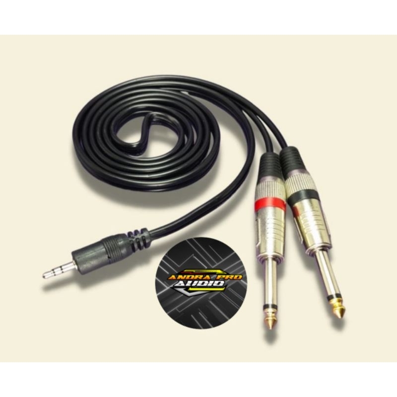 Jual Kabel audio jack 2 akai mono to aux/mini stereo splitter/kabel ...