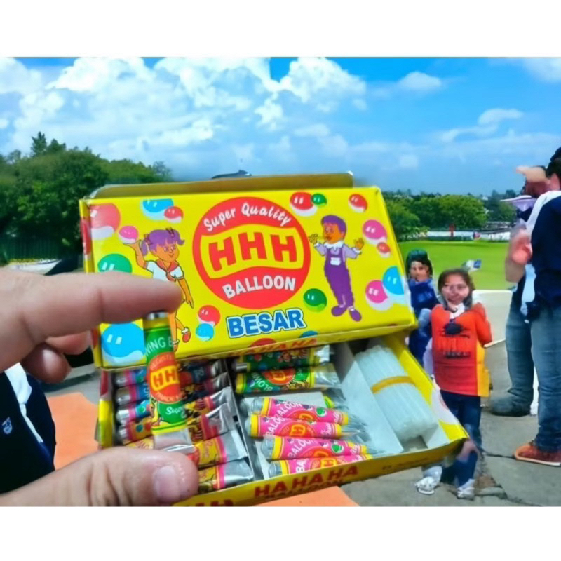 Jual Balon tiup jadul BALON HHH isi 32pcs box/ Mainan Anak Tradisional ...