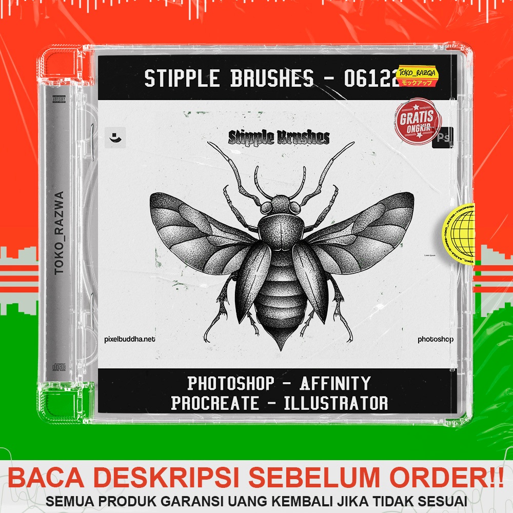 Jual Photoshop - Affinity - Procreate - Illustrator Brush - Stipple Brushes - 061224 | Shopee ...