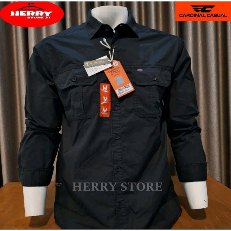 Jual KEMEJA CARDINAL CASUAL REGULER PREMIUM QUALITY WARNA HITAM ...