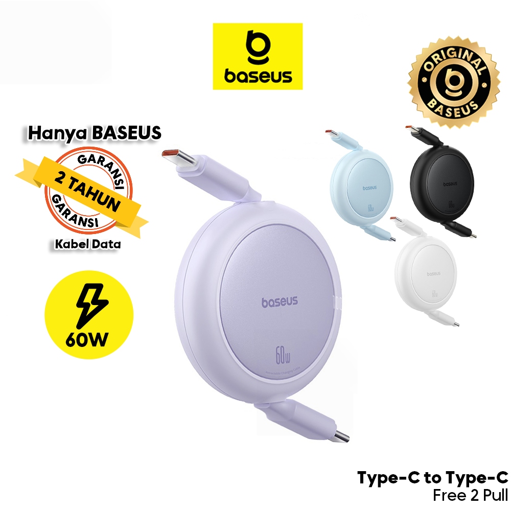Jual Baseus Cable Type-C to Type-C 60W Fast Charging Free2Pull Mini Kabel Data | Shopee Indonesia