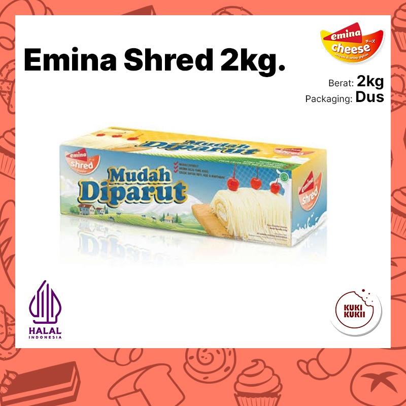 Jual Keju Emina Shred 2kg | Keju Cheddar Emina Shred Cheese 2 kg ...