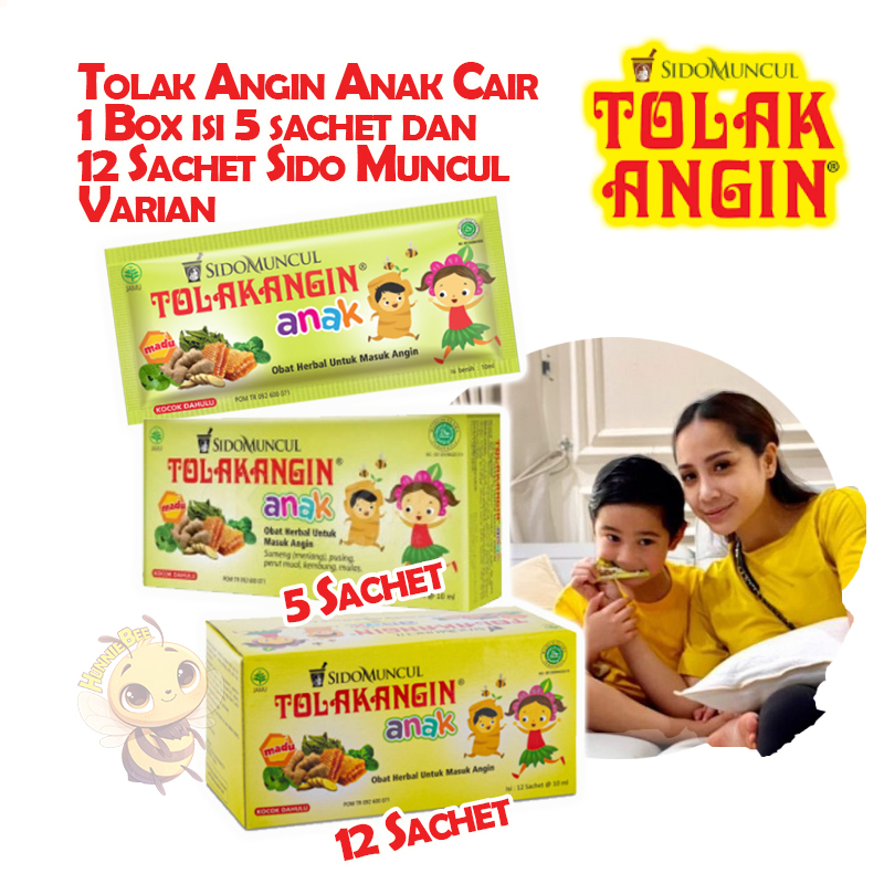 Jual Tolak Angin Anak Cair 1 Box isi 5 sachet dan 12 Sachet Sido Muncul ...