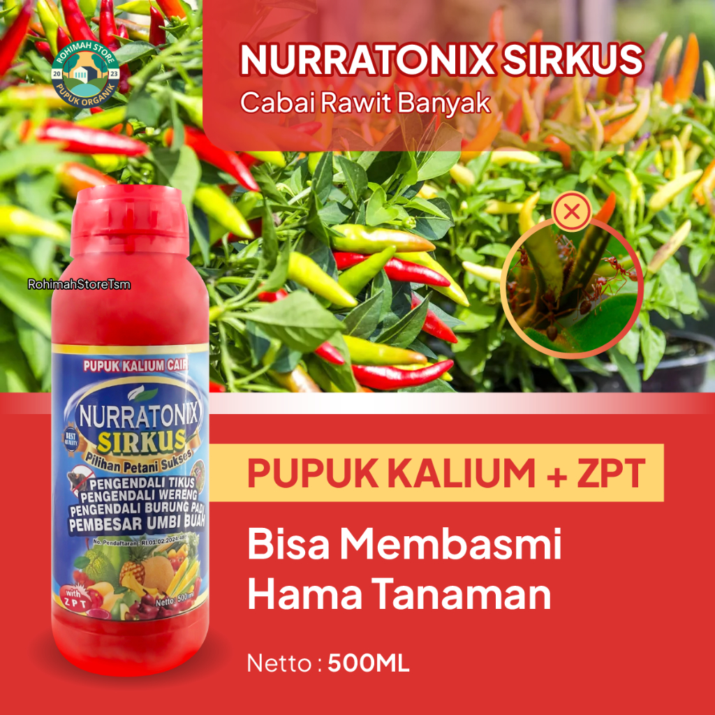 Jual NURRATONIX Pupuk Cair Semprot Pelebat Cabai Cabe Rawit Anti Hama Tanaman Kutu Kebul Patek ...