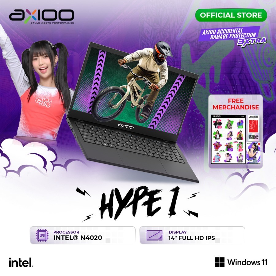 Jual AXIOO MYBOOK HYPE 1 Celeron N4020 4GB 8GB / 128GB 384GB 14 HD W11 ...