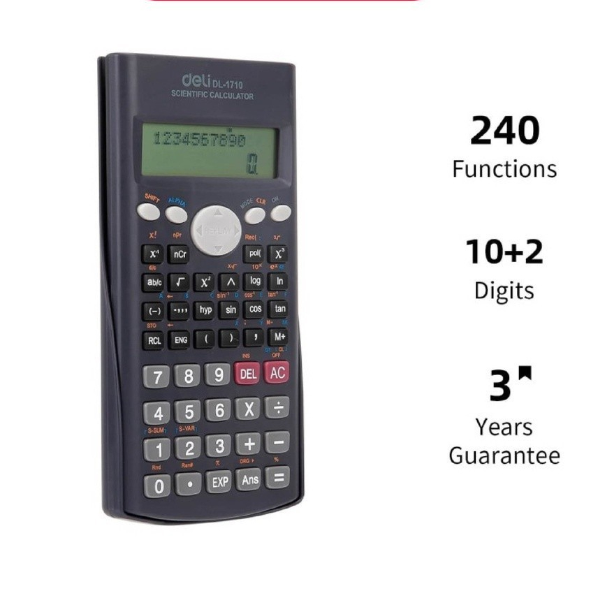 Jual DELI - W1710 Scientific Calculator 240F 10 2 Digits | Shopee Indonesia