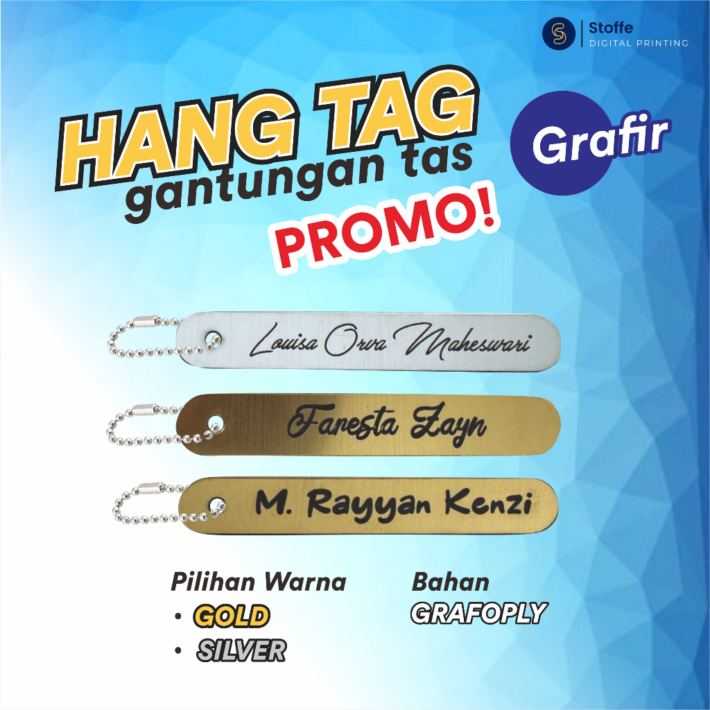 Jual Gantungan Nama Custom / Gantungan Custom Grafir / Hangtag Nama ...