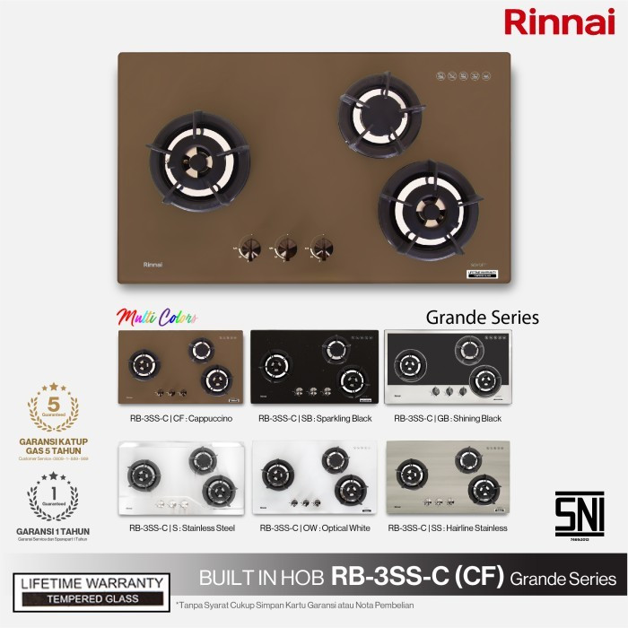 Jual Kompor Tanam Rinnai RB-3SS-C (CF) cappucino 3 Tungku | Shopee Indonesia