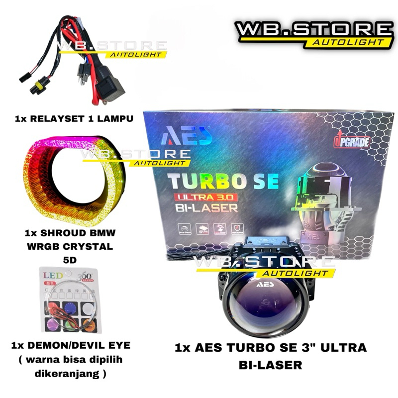 Jual PAKET BILED AES TURBO SE inch ULTRA BI-LASER 75 WATT AES TURBO SE ...