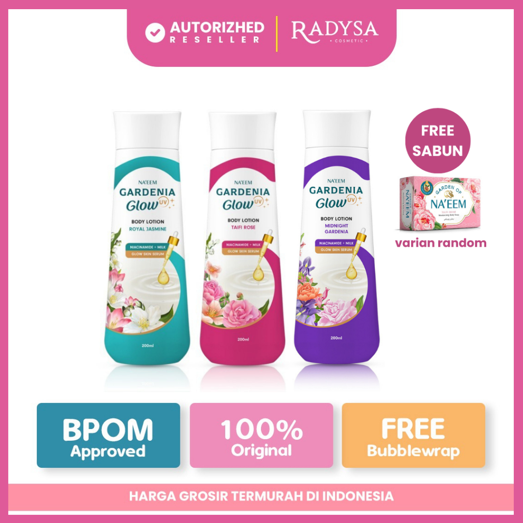 Jual 𝐑𝐀𝐃𝐘𝐒𝐀 - Naeem Gardenia Glow Body Lotion SERIES Jasmine - Midnight ...